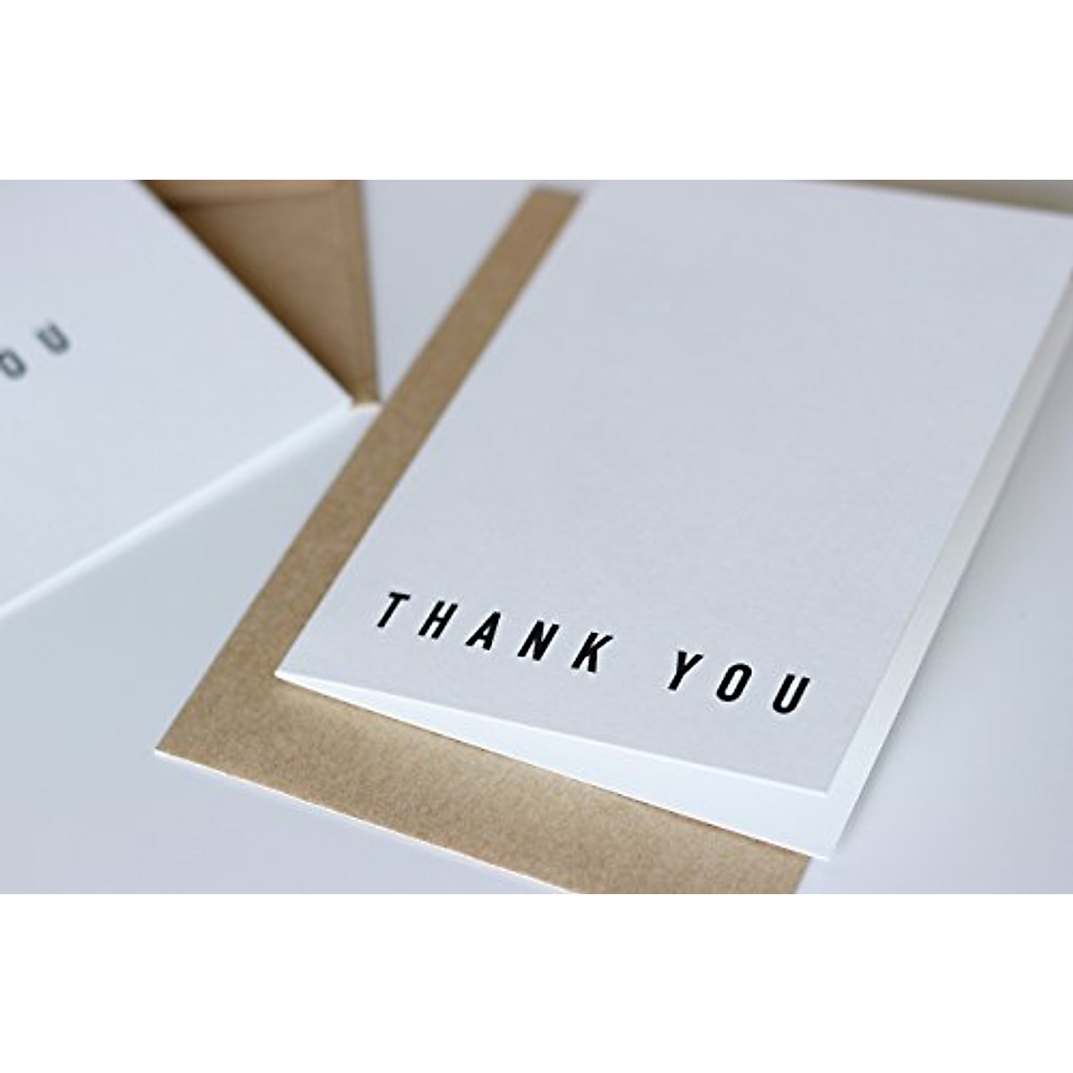 Verbaa 100 Premium Paper Thank You Cards With Self-Seal Envelopes - 2 Designs of Elegant Modern Thank You Cards For Any Occasion - Wedding, Engagement, Funeral, Graduation, Business (100-pack)
