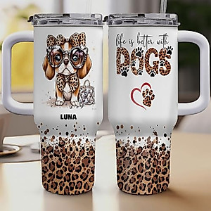 Personalized Dog Tumber with Beagle dog Dog’s Name – Custom Cup for Dog Moms, Ideal Gift for Mother's Day, Birthdays & Christmas, Pet Tumber qSDUy7
