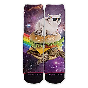 Function - Galaxy Cat Surfing Burger Turtle Fashion Socks One Size