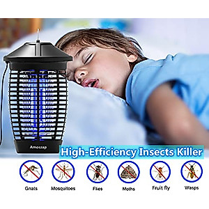 Outdoor & Indoor Waterproof Insect Repellent - Flying Bug Trap, Mosquito Trap, 20W / 4000V Electric Mosquito Killer (3 Blubs) - Flying Insect Trap for Backyard, Yard, Home