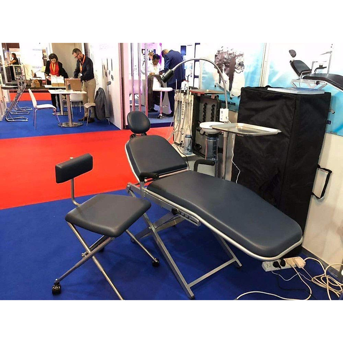 OUBO Portable Foldable Dental Chair Doctor's Stool LED with Lamp with Nylon Bags with Multitools Set (PC2750 PC2740 and PC2720)