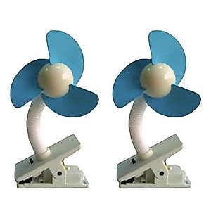 Dream Baby Stroller Fan, White/Blue - 2 Pack