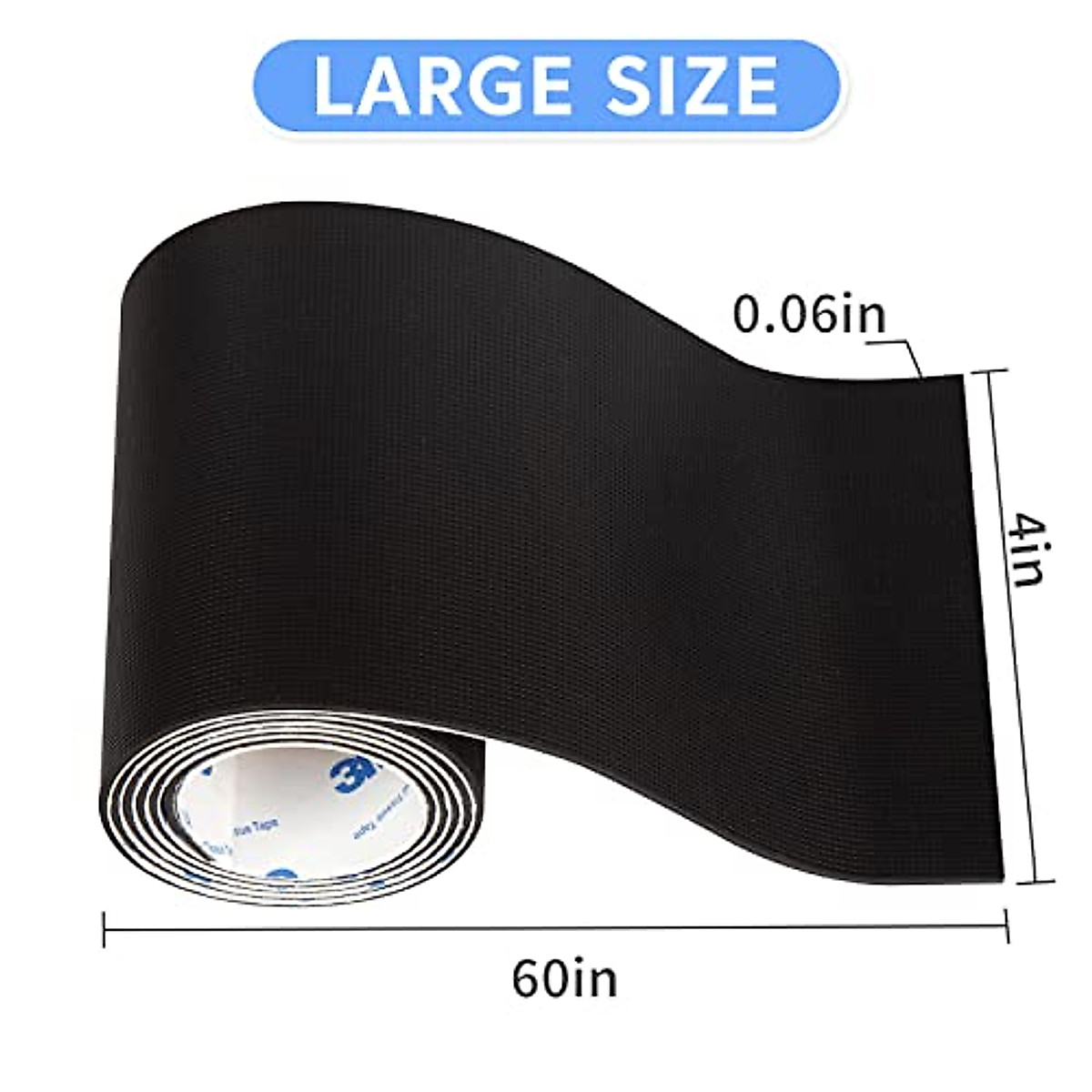 Furniture Pads for Hardwood Floors, Non Slip Furniture Grippers Self Stick Silicone Pads, Anti-Scratch Rubber Floor Protectors for Furniture, 4 x 40 inch Self Adhesive Rubber Feet Black