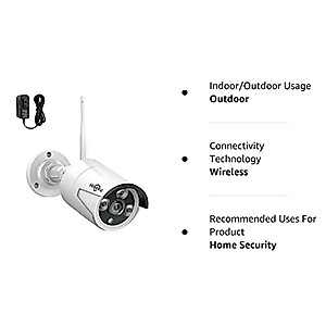 Hiseeu Camera Add on 3MP Outdoor Wireless Security Camera, Waterproof Outdoor Indoor 3.6mm Lens IR Cut Day & Night Vision with Power Adapter, Compatible 10CH Wireless Security Camera System