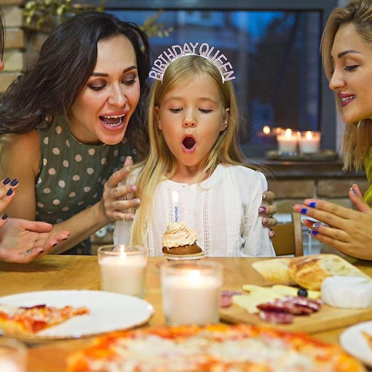 Didder Birthday Crowns for Women, Pink Birthday Queen Sash & Birthday Tiara Set, Birthday Tiara for Women Birthday Crown Princess Crown Rhinestone Birthday Girl Headband Happy Birthday Accessories