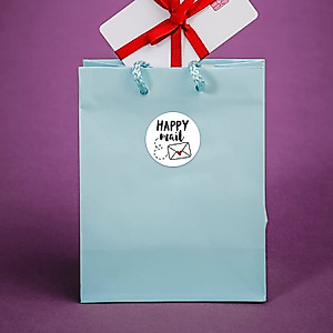 Happy Mail Labels 1 Inch Round 500 Stickers Envelop Seals for Small Business Shipping Packaging Sticker