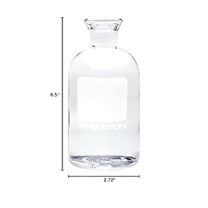 Wheaton 227497-00G BOD Bottle, 3000mL, Pennyhead Stopper, Unnumbered, 69mm Diameter x 165mm Height (Case Of 24)