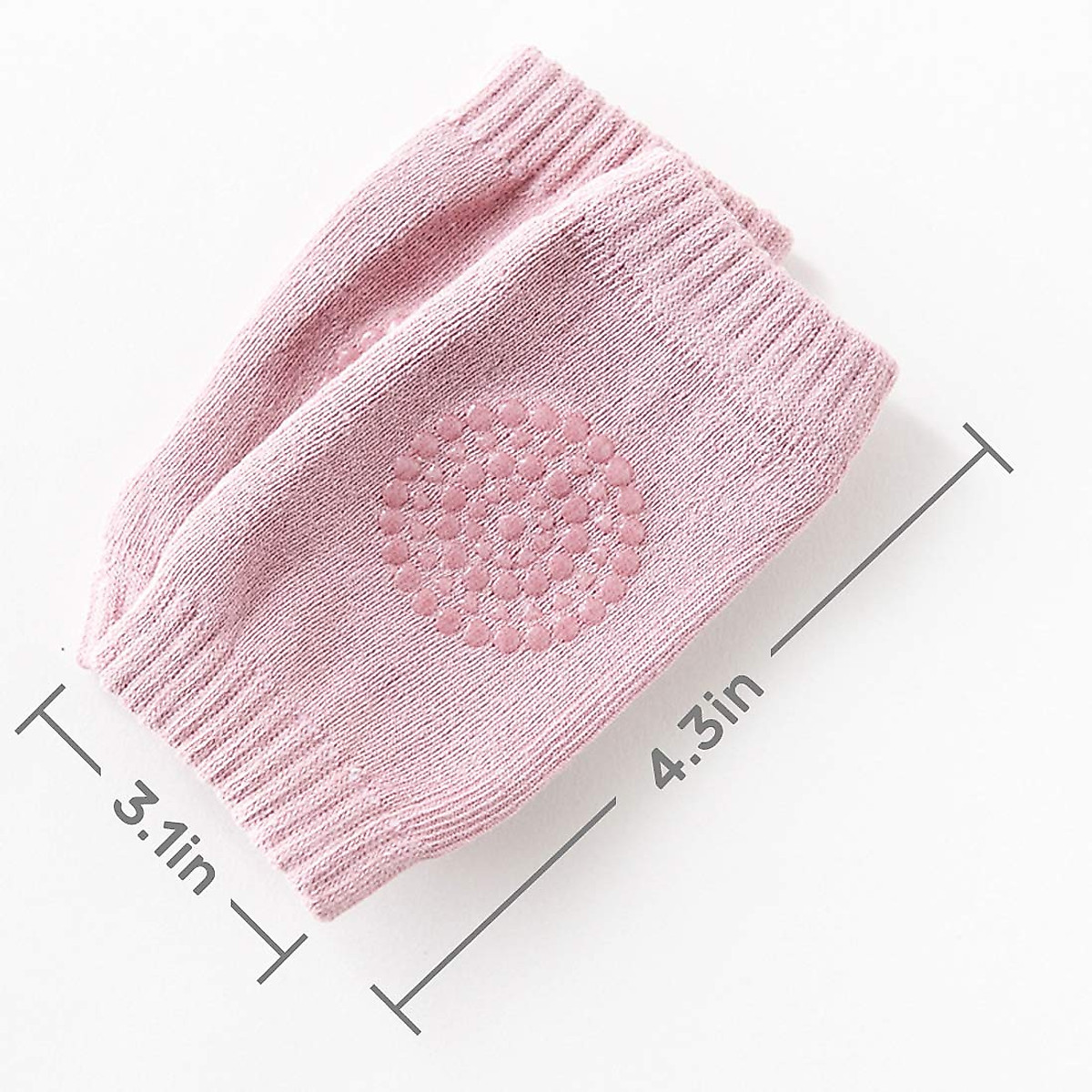 Kalevel Baby Crawling Knee Pads Anti Slip Knee Protectors Infant Crawling Elbow Knee Sleeve Cotton Knee Pads Toddler Knee Protector Pads Sleeve for Crawling Boys Girls (2 Pairs, Pink + Light Grey)