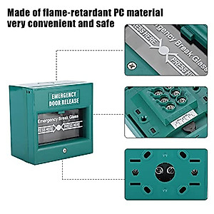 Broken Glass Fire Emergency Exit, Door Emergency Exit Fire Alarm Button Release Safety Button for Home/Business Security Fire Emergency Box