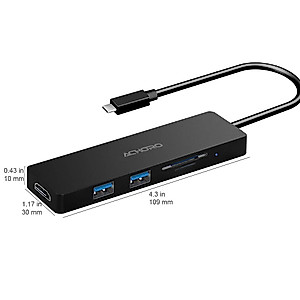 Achoro 5 in 1 Type C Hub Reader Combo - HD MI 4K Full HD SD TF 2 USB Ports Card Reader-Data Transfer USB C Hub Compatible with Laptop, MacBook Pro, iMac