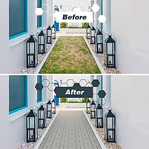 ohlela 9 Pack Heavy-Duty Plastic Interlocking Deck Tiles - 12"x12" Waterproof & Durable Interlocking Floor Tiles. Patio Floor Tiles for Balcony Flooring, Porch & Poolside Outdoor Flooring (Light Gray)