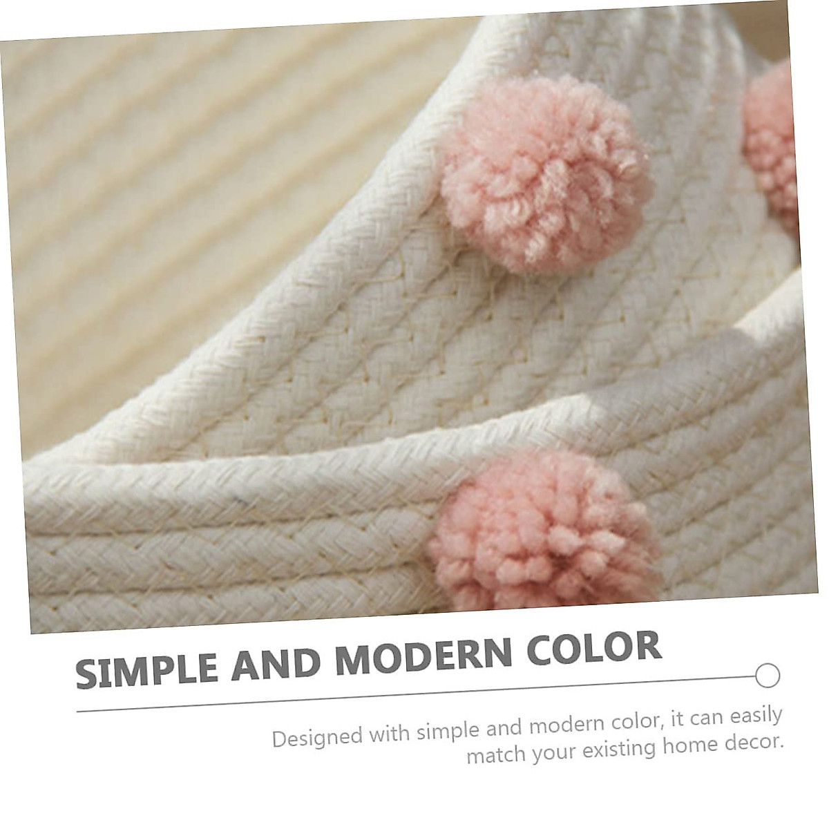 ABOOFAN Storage Basket Boho Basket Storage Shelf Clothes Container Shelf Storage Rack Woven Laundry Baskets Sundry Cosmetic Storage Holder Shelf Basket Pink To Weave Cotton