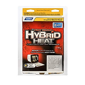 Camco Hot Water Hybrid Heat Kit - Easily Converts Any 6-Gallon RV LP Gas Water Heater to 120V Electricity to Conserve Propane (11673)