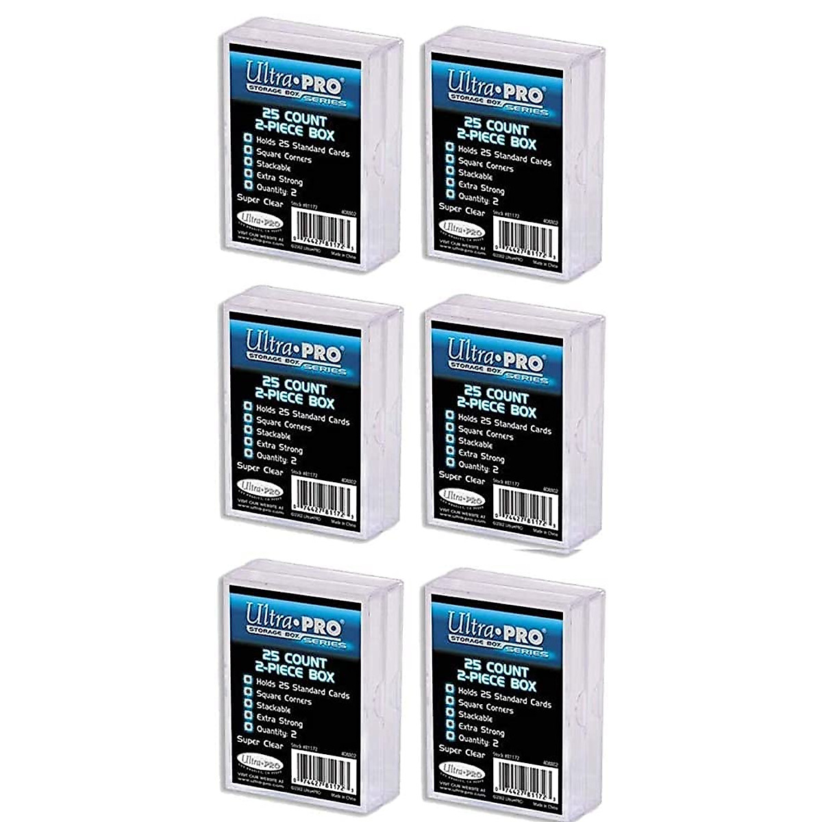 Ultra Pro 25 Count 2-Piece Plastic Box 12 Pack
