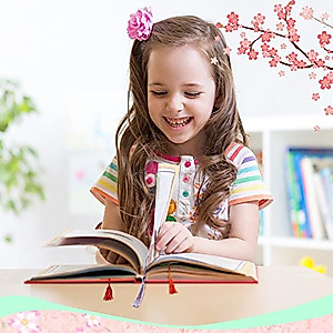 48 Pieces Tassel Bookmarks Anime Bookmark with Tassels Inspirational Japanese Paper Bookmark Japan Art Impressions Bookmarker Cards Nature Manga Bookmarks for Artists Men Women Book Lover Teen