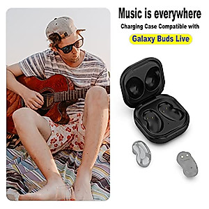 Wired Charging Case Compatible with Galaxy Buds Live SM-R180, Replacement Charger Case Cradle Dock Station (Black, Earbuds not Included)