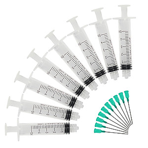Shintop 10pcs 5ml Syringe with 18Ga 1.5 Inches Blunt Tip Needles for Experiments, Industrial Use