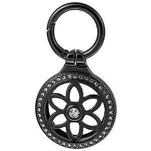 Hemobllo Case Compatible with AirTag - Metal Keychain Case Anti-Scratch Holder Case Protector Cover Accessories for Keys Dog Collar Luggage Backpacks - Black