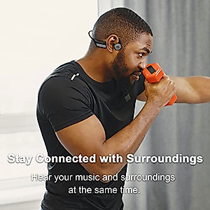 Bone Conduction Headphones, RR SPORTS Open Ear Bluetooth Headphones Wireless Sports Earphones with Built-in Mic, 10 Hrs Playtime Sweat Resistant Headset for Workout, Running, Cycling (Black & Grey)