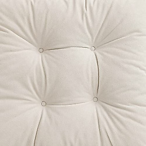 Lemfux Soft Thick Chair Cushions with Ties, Smooth Reversible Seat Cushion for Office/Desk/Rocking/Dining Chair, Durable Kitchen Chair Pads, for Outdoor Indoor, Cream White, 17x17x2.4, 1PC