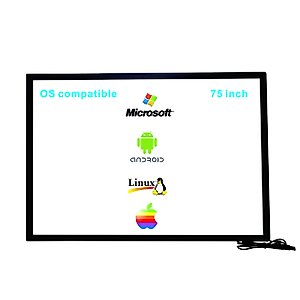 DeYoWo 75 Inch Interactive 10 Points Infrared IR Touch Screen Overlay Frame Free Driver