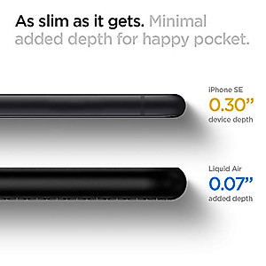 Spigen Liquid Air Armor Designed for iPhone SE 2020 Case/Designed for iPhone 8 Case (2017) / Designed for iPhone 7 Case (2016) - Black