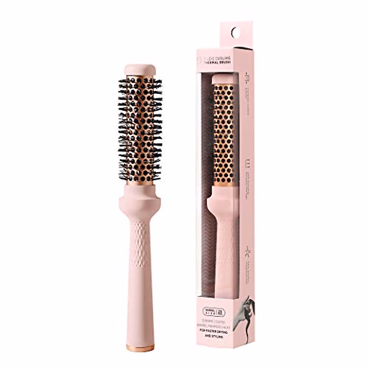 F3 Systems Magic Curling Thermal Brush(1 Inch), Cut Drying Time,Self-Standing Round Brush, Great Blowout, Ceramic Coated Barrel,Quick Styling Brush,Blowout Volume,Ionic Thermal Barrel,Volumizer,Styler