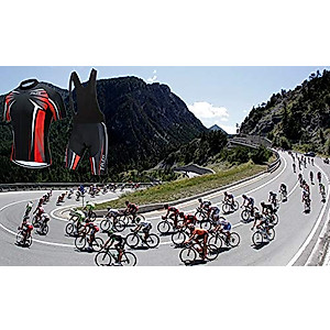 Men's Cycling Jersey Set, Summer Boys Bib Shorts Suits Mountain Bike Cycling Clothing Set Biking Riding Jerseys Breathable