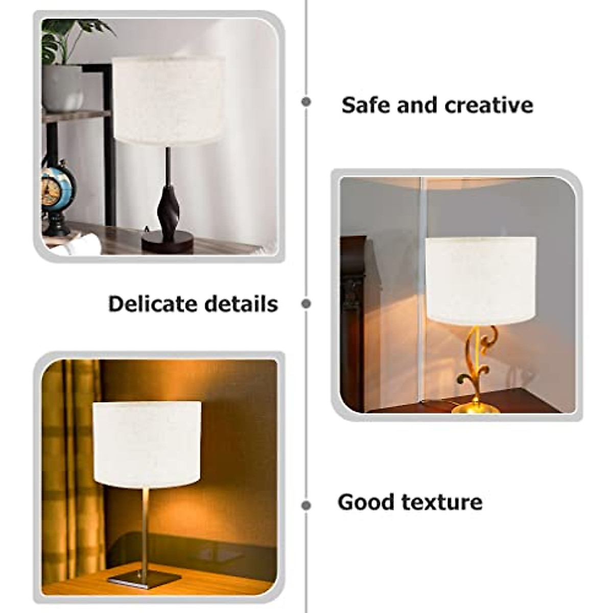 BESPORTBLE Lamp Shades, Small Lampshades 7.9 Top, Drum Lampshades, Natural White Linen Lampshades Hand Crafted Shades Replacement for Table Lamp, Floor Lamp