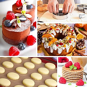 HULISEN Stainless Steel Round Cookie Biscuit Cutter Set, 11 Circle Donut Doughnut Cutter, Baking Ring Molds for Mini Cake, Scone, Pastry, Cooking, Gift Package