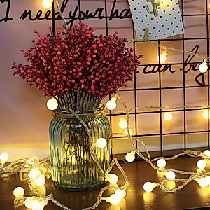 efivs arts Artificial Red Berry,8 Pack Holly Christmas Berries Stems for Christmas Tree Decorations, Crafts, Holiday and Home Decor (red)