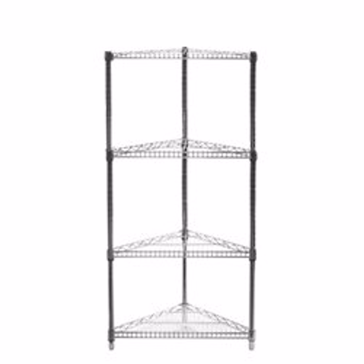 Shelving Inc. 24" Triangle Corner Wire Shelving with 4 Tier Shelves - 64" h, Weight Capacity 800lbs Per Shelf