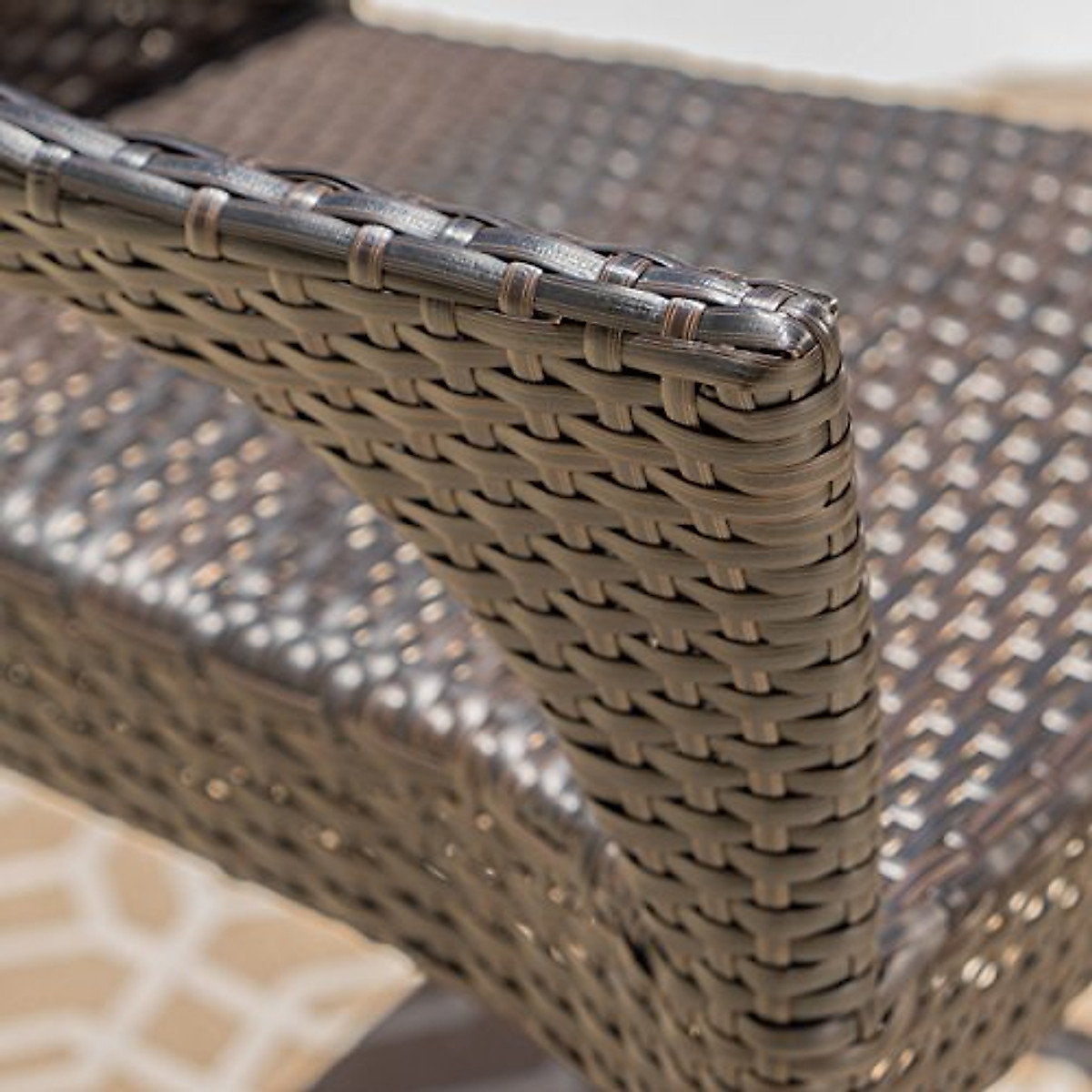 Christopher Knight Home Mirage Outdoor Wicker Stacking Dining Chairs, 4-Pcs Set, Multibrown