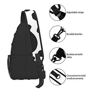 MuMuYun Sling Bag, Black & White Cow print Crossbody Sling Backpack for Casual Shoulder Women & Men