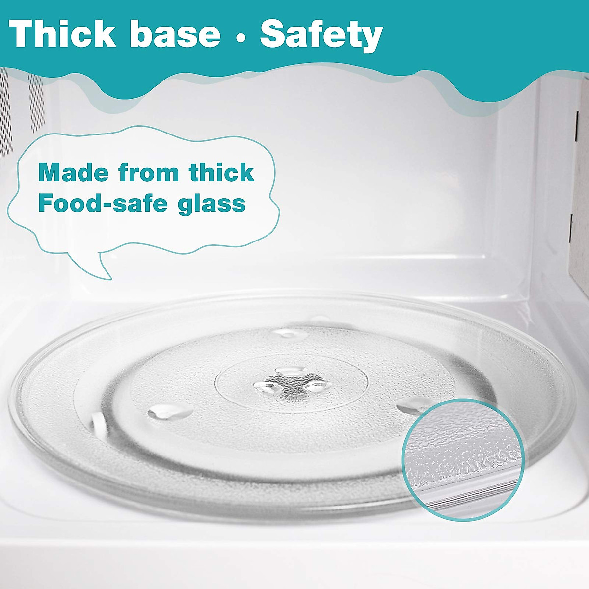 Gemroom 9.6" Small Microwave Glass Plate Replacement Universal Fit Farberware Galanz 245mm Microwave Turntable Tray, Also For 0.7 Cu.FT Retro Microwaves