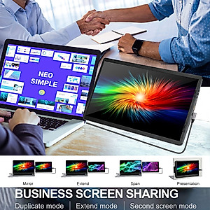 Laptop Screen Extender, 14.1" FHD 1080P IPS Laptop Monitor Extender Dual Screen, Swivel Attachable Portable Monitor for Laptop with USB-C/HDMI Port, Plug n Play for Windows/Mac/Android