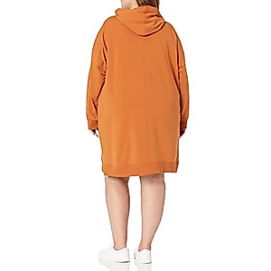 The Drop Women's Iona Long-Sleeve Hooded Mini Sweatshirt Dress, Adobe, 2X, Plus Size