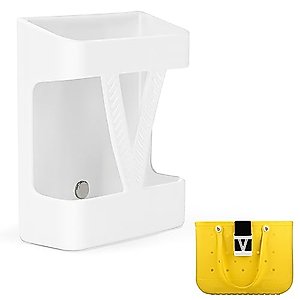 Tiga Phone Holder Charm Accessory for Bogg Bag - Can be Used to Store Most Sizes of Phones - Easy Access to Phones - Plastic Case (White)