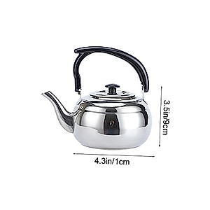 FELTECHELECTR Stainless Steel Teapot Espresso Machine Water Boiling Container Espresso Pitcher Coffee Kettle Travel Kettle Household Water Pot Stovetop Water Tea Kettle Camping Tea Kettle Silver