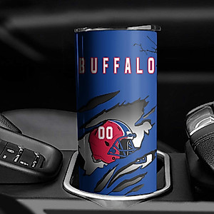 20oz Customs Football City Tumbler with Lid and Straws, Personalized Football GIfts for Fans, Travel Cup Adds Your Name and Number