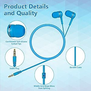 OSSZIT Earbuds Bulk 30 Pack,Wholesale Bulk Headphones Wired Earphones with 3.5 mm Jack Multi Colored Individually Bagged Perfect for Classroom Kids School Students Children and Adult