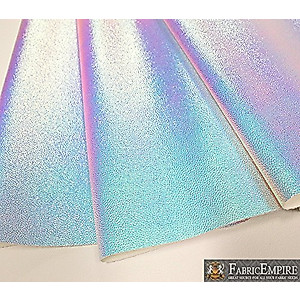 Fabric Empire Vinyl Upholstery Embossed Skin Holographic Glossy Fabric Light Blue 54" Wide Sold by The Yard
