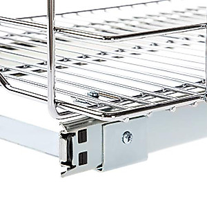 Home Zone Living Pull Out Kitchen Cabinet Organizer with One Tier of Storage, 14” W x 21” D