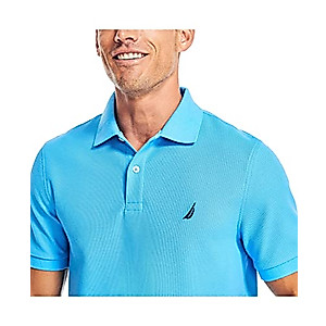Nautica Men's Sustainably Crafted Classic Fit Deck Polo,Azure Blue,XL