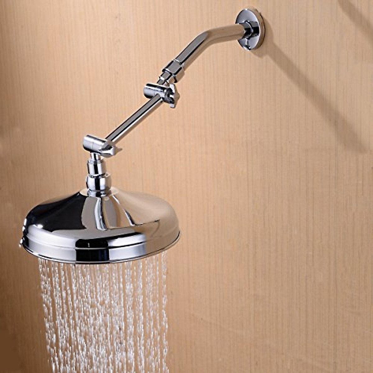 TRUSTMI 4 Inch Brass Shower Arm Shower Head Combo Adjustable Height Arm Mount,Chrome