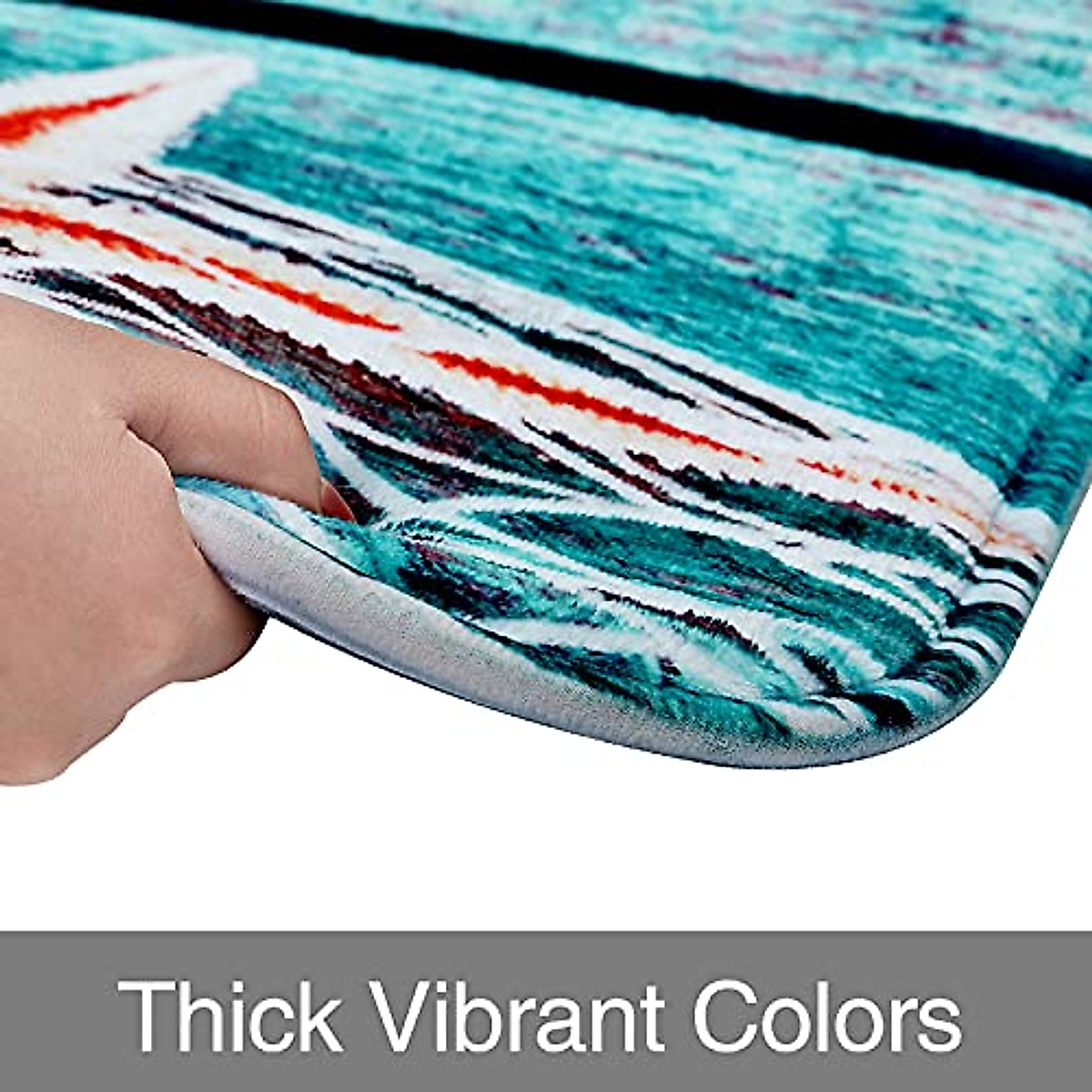 2' x 6' Flannel Starfish Seashell Wood Bathroom Carpets Rugs Bath Mat Bath Rugs Anti-Slip Kitchen Mats Bathroom Mat Bathroom Carpets (Red Starfish)