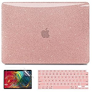 Anban Compatible with MacBook Air 13 inch Case 2022 2021 2020 2019 2018 Release A2337 M1 A2179 A1932 with Touch ID, Glitter Smooth Plastic Hard Shell Case + Keyboard Cover,MacBook Air 2021 Case Retina
