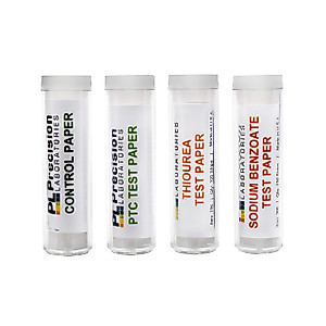 EISCO Super Taster Test Kit - PTC Paper Strips with Biodegradable Box & Instructions - Lab Quality - Classroom Pack - PTC Paper, Sodium Benzoate, Thiourea, and Control (No Chemical), 100 Strips Each