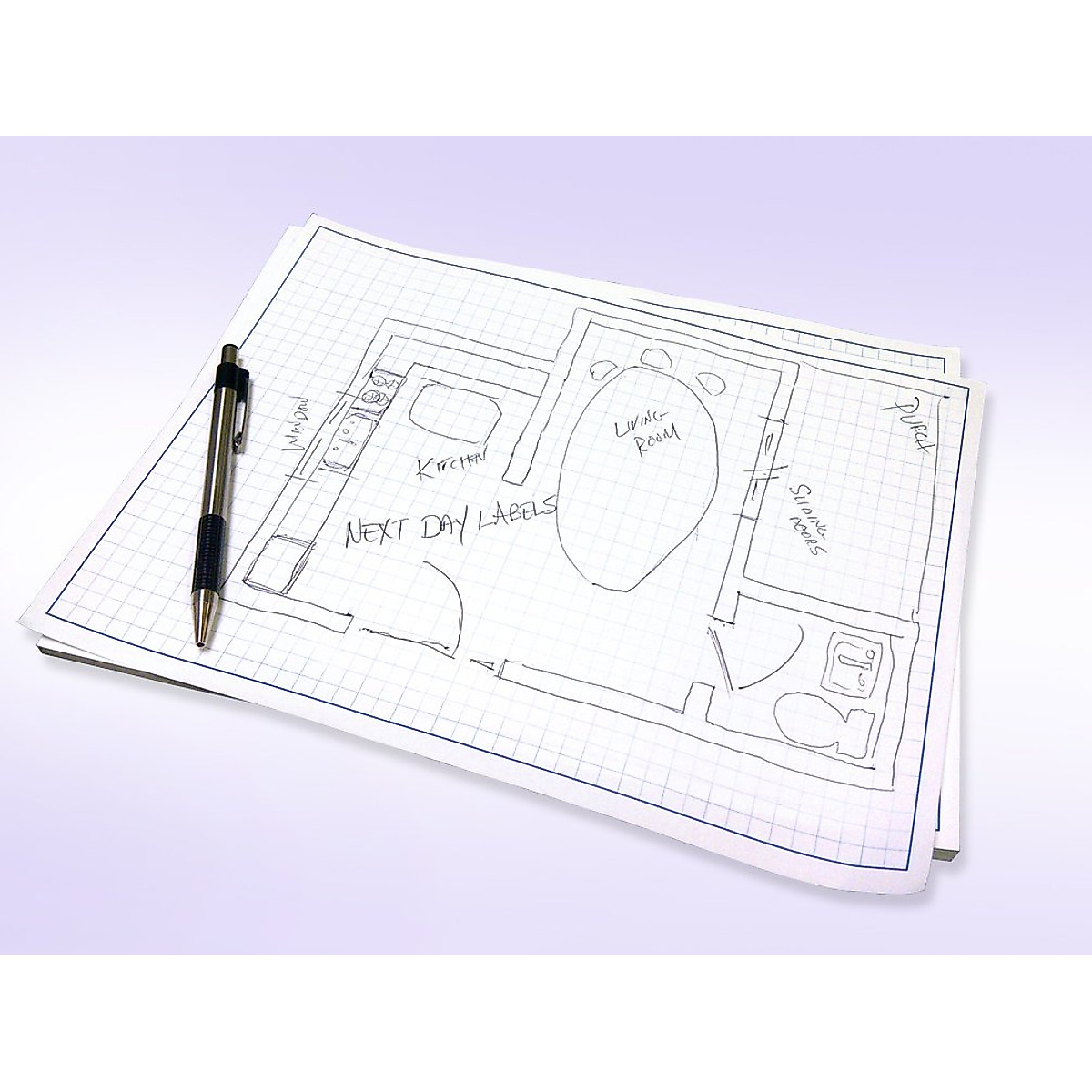 Next Day Labels 11x17 / Blueprint and Graph Paper (1 Pad, 50 Sheets Per Pad)