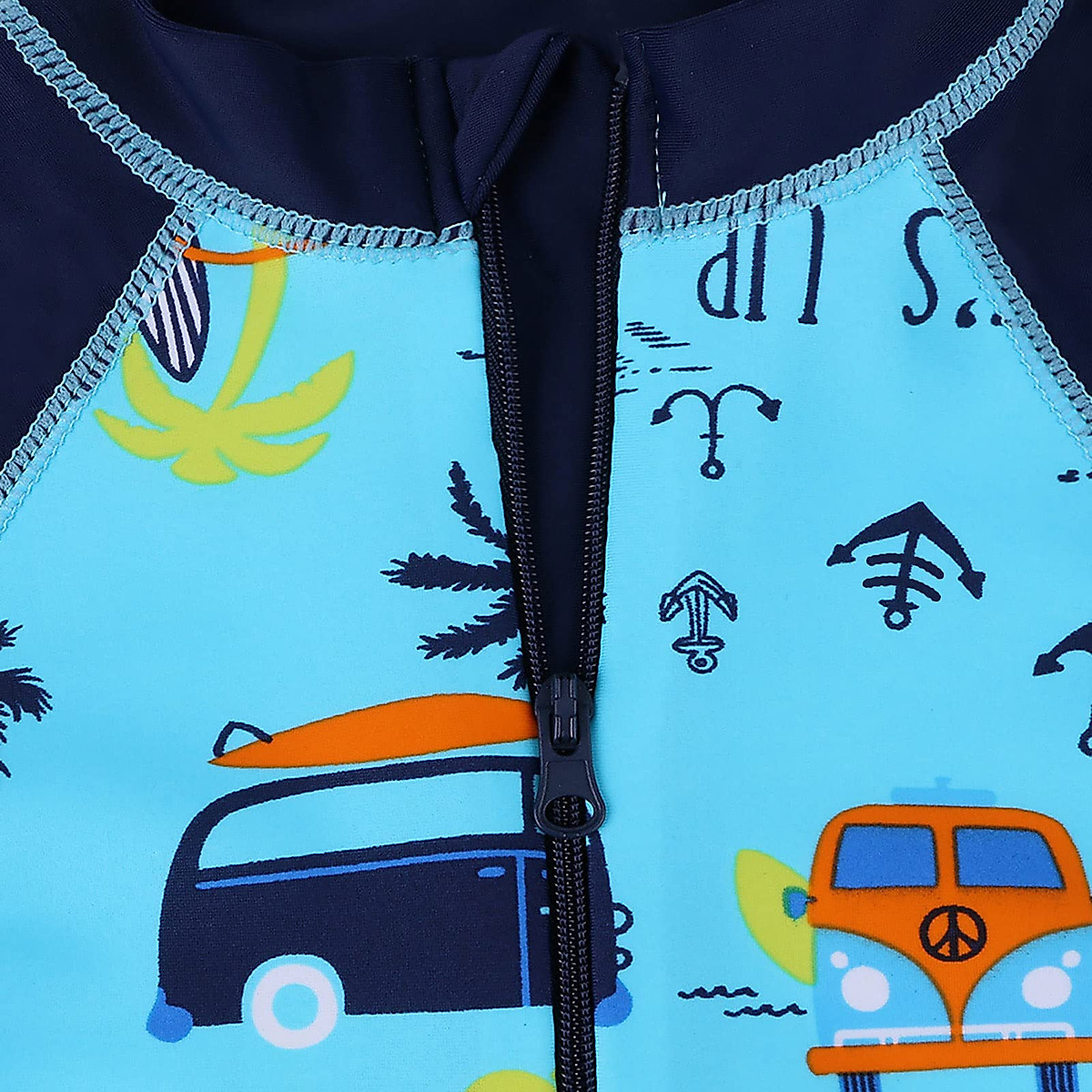 HUAANIUE Baby/Toddler Boy One-Piece Swimsuit UPF 50+ Long Sleeve Swimwear
